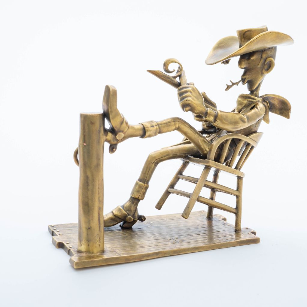 Figurine bronze, Lucky Luke se balance, atelier Pixi: Figurines BD par ...