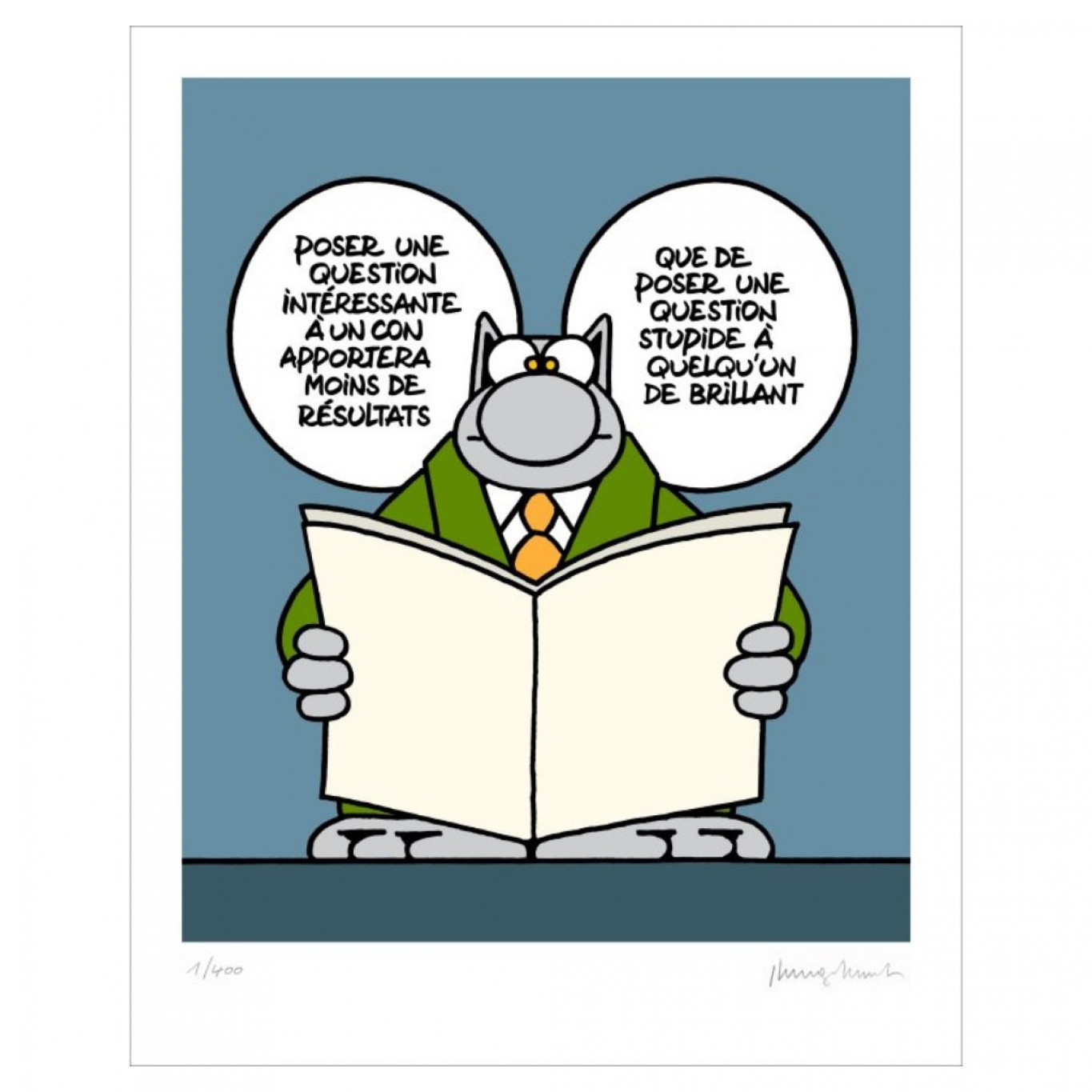 Sérigraphie Le Chat de Geluck, Une bonne question: Sérigraphies BD par ...