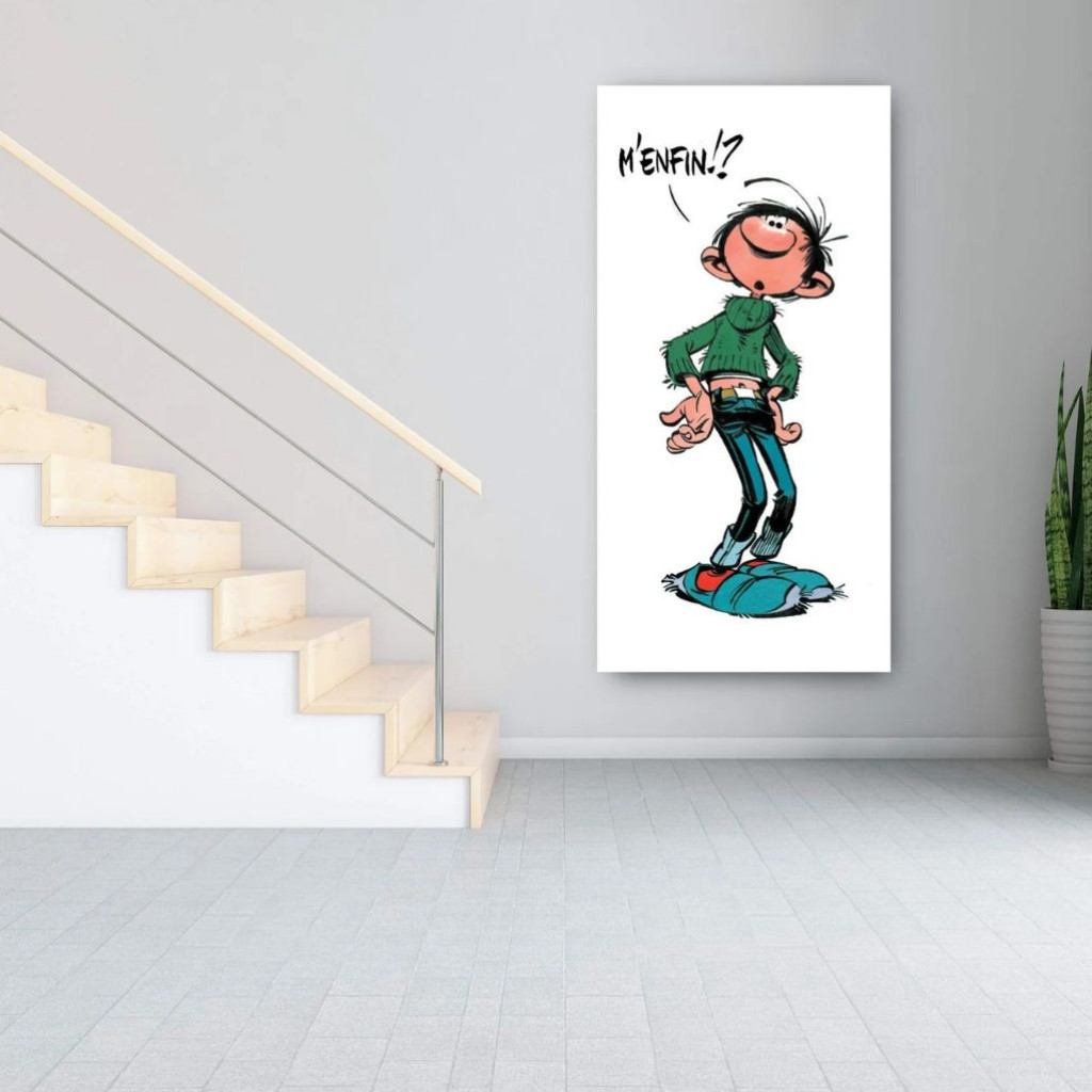 Tableau Gaston Lagaffe - M'enfin - 50 x 100 cm: Toiles et tableaux BD ...