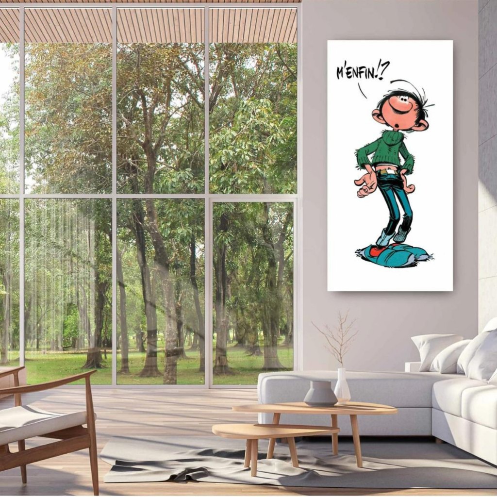 Tableau Gaston Lagaffe - M'enfin - 75 x 150 cm: Toiles et tableaux BD ...