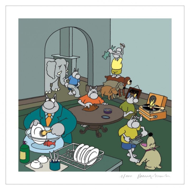 Digigraphie Le chat de Geluck - Home sweet home - Tirages d'art