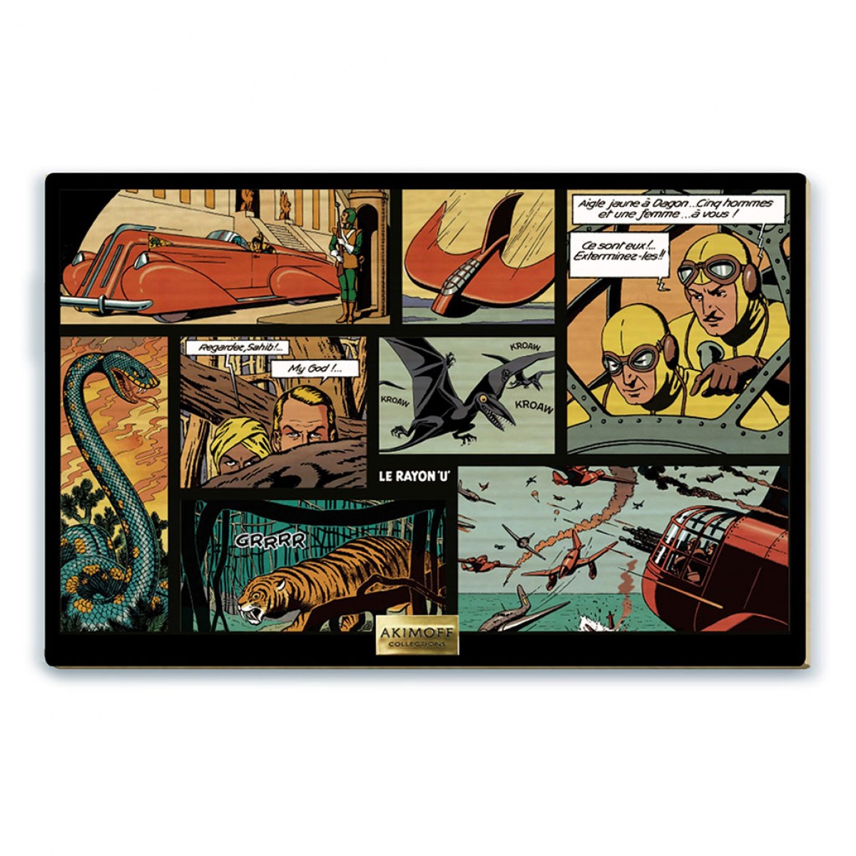 Panel painting Akimoff Blake & Mortimer, Le Rayon U - Decorative plate Panel painting Akimoff Blake & Mortimer, Le Rayon U - Decorative plate