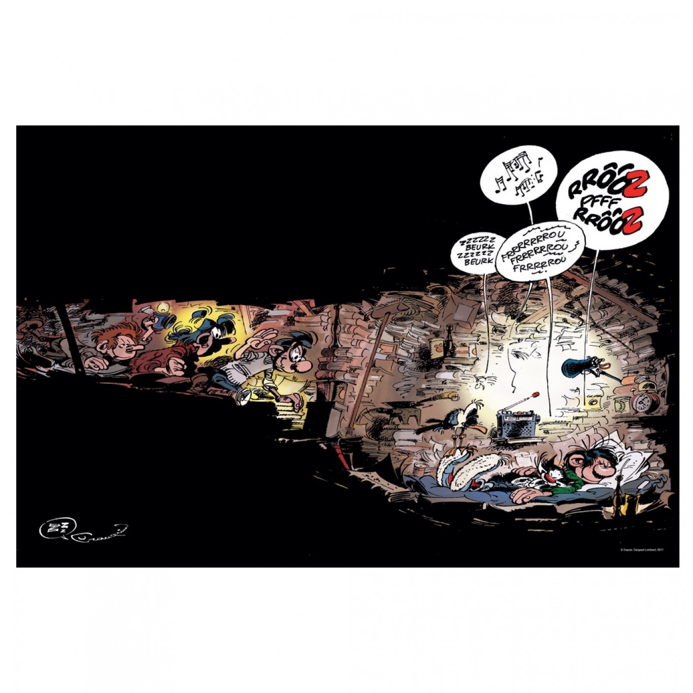 Gaston dans sa cave - Grand format (Plaque en Dibond): Toiles et ...