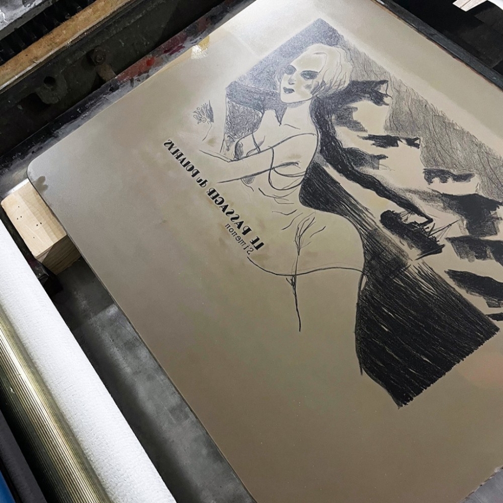 Lithographie Christian Cailleaux, Le passager du Polarlys: Tirages d ...