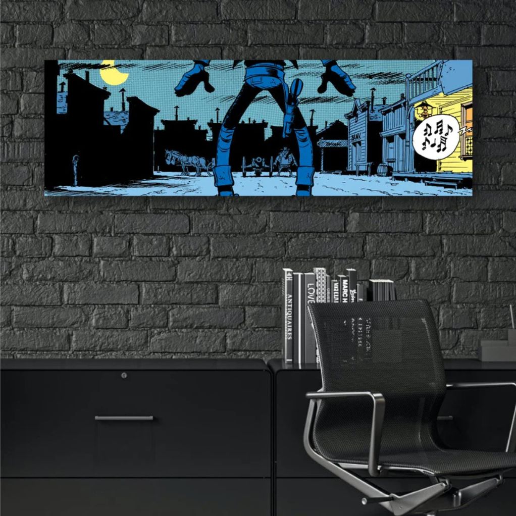 Tableau Lucky Luke 8 - Duel de nuit 100x30 cm: Toiles et tableaux Pop ...