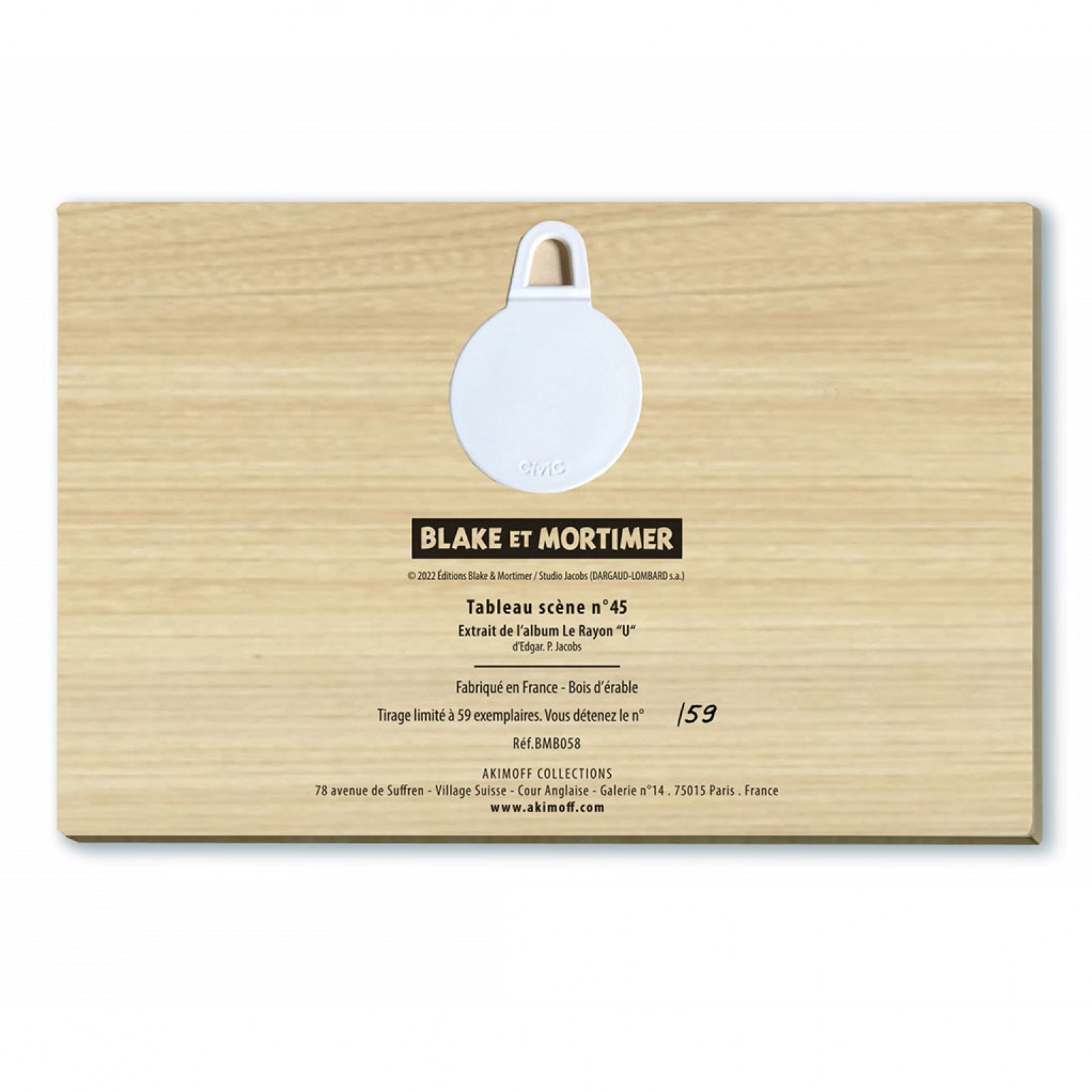 Panel painting Akimoff Blake & Mortimer, Le Rayon U - Decorative plate Panel painting Akimoff Blake & Mortimer, Le Rayon U - Decorative plate